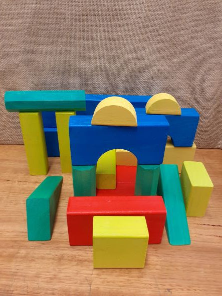 Large Wooden coloured building blocks 22pc - NZ Made – The Canterbury ...