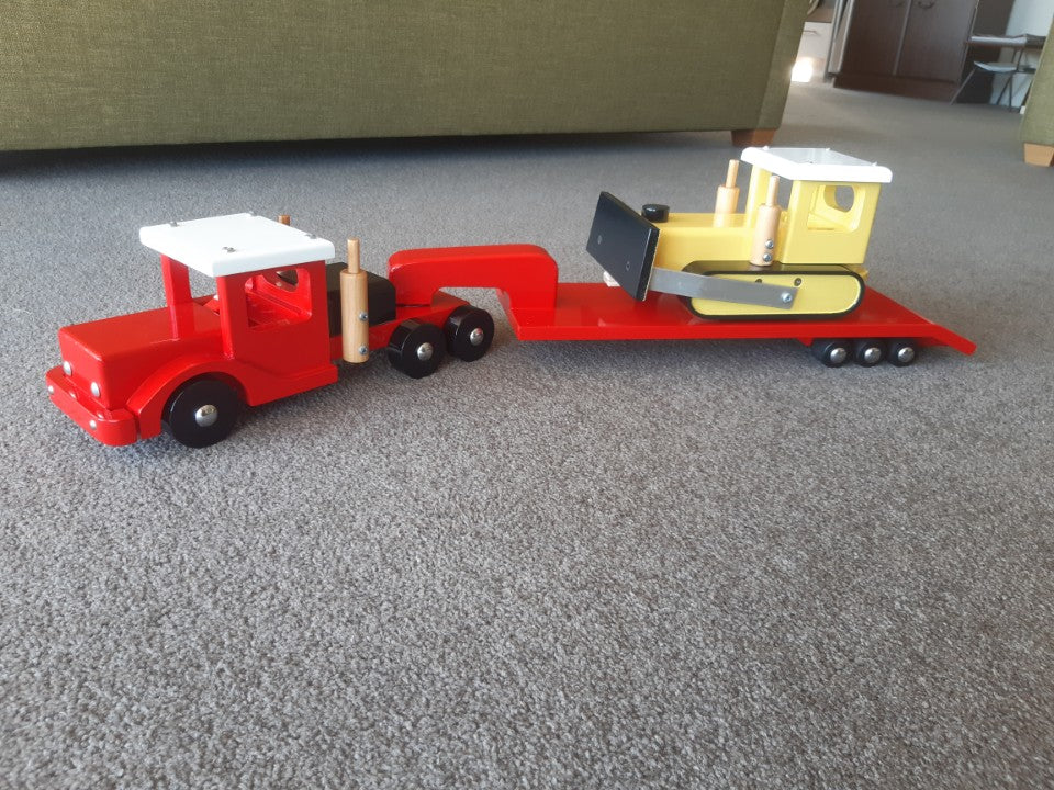 Wooden Low Loader Painted - NZ Made – The Canterbury Playcentre Shop